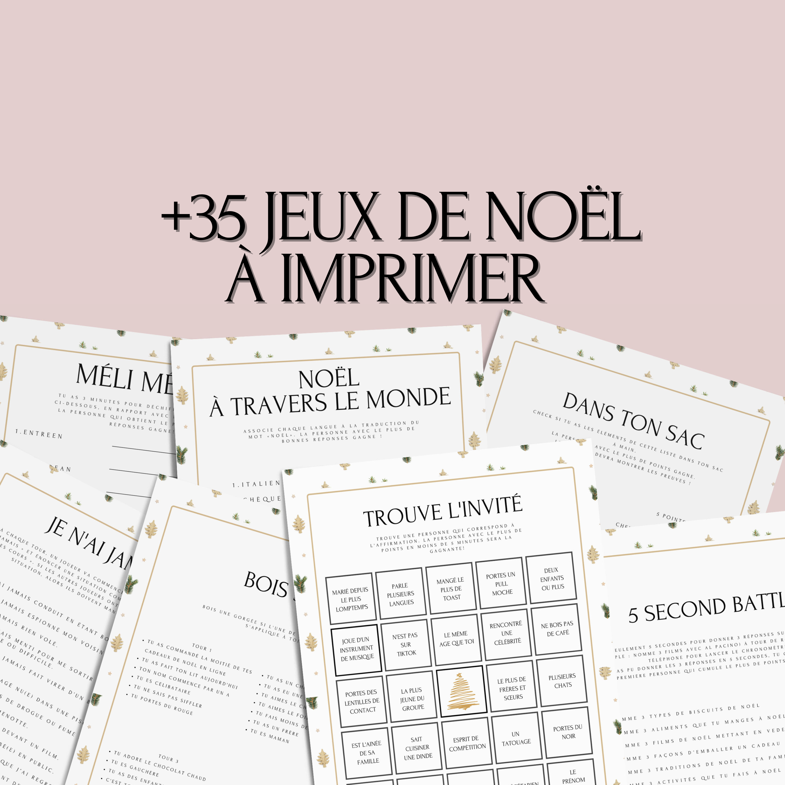 Jeux de Noël à Imprimer pour Adulte PDF | 5 Thèmes - Mon Petit Event France