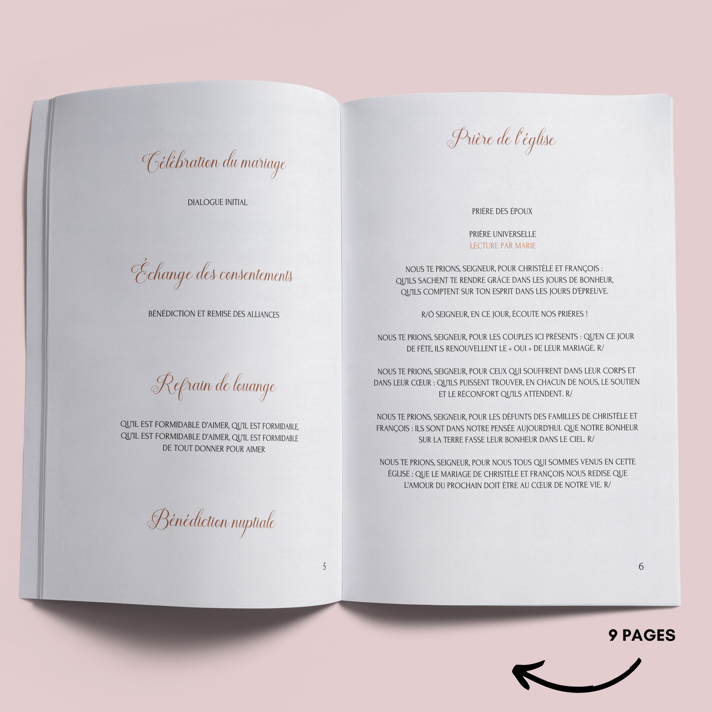Livret de messe mariage personnalisable sur Canva - Livret de mariage ...
