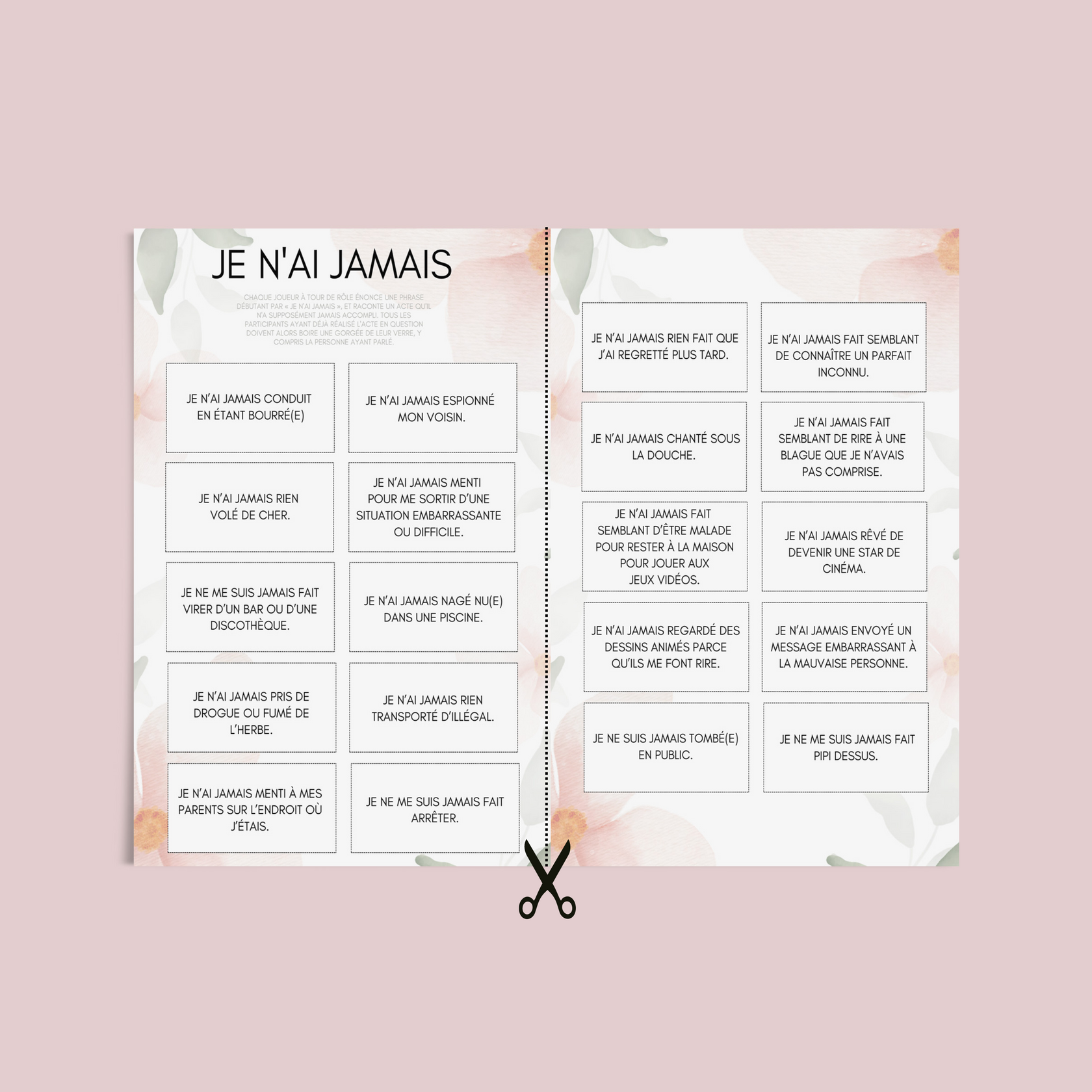 Jeu Je n'ai jamais pour une soirée entre filles EVJF - Jeu Je n'ai jam – monpetiteventfrance